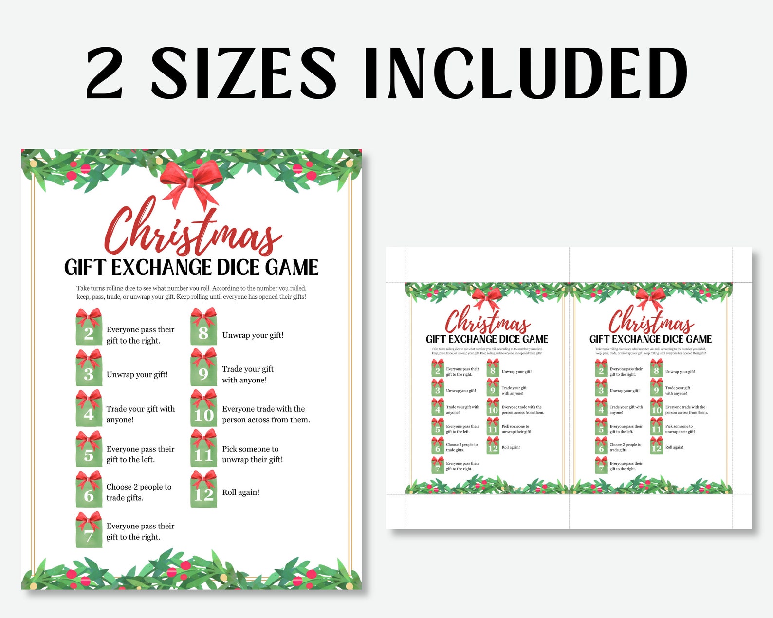 Christmas Gift Exchange Dice Game, Christmas Pass the Present Dice Game ...