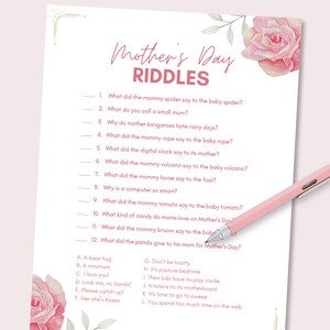 Mothers Day Riddles, Mothers Day Game, Mothers Day Printable Game ...