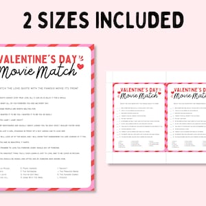 Valentines Day Movie Match Game, Galentines Day Party Game, Ladies ...