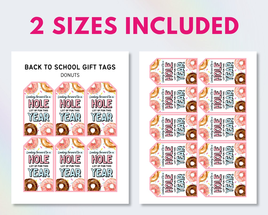 Back to School Donuts Treat Tag, Welcome Back Teachers Sign, Teacher ...