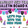 New Years Bulletin Board Kit, New Year January Bulletin Board Decor ...