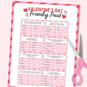 Valentines Day Friendly Feud, Valentines Day Party Game, Valentines ...