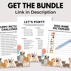 Dog Name Pictionary Game, Dog Birthday Printable Party Game, Dogs First ...