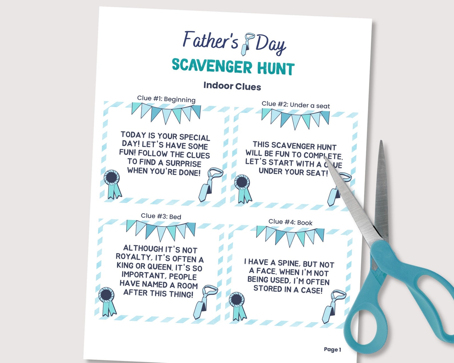 Fathers Day Scavenger Hunt, Printable Fathers Day Treasure Hunt ...