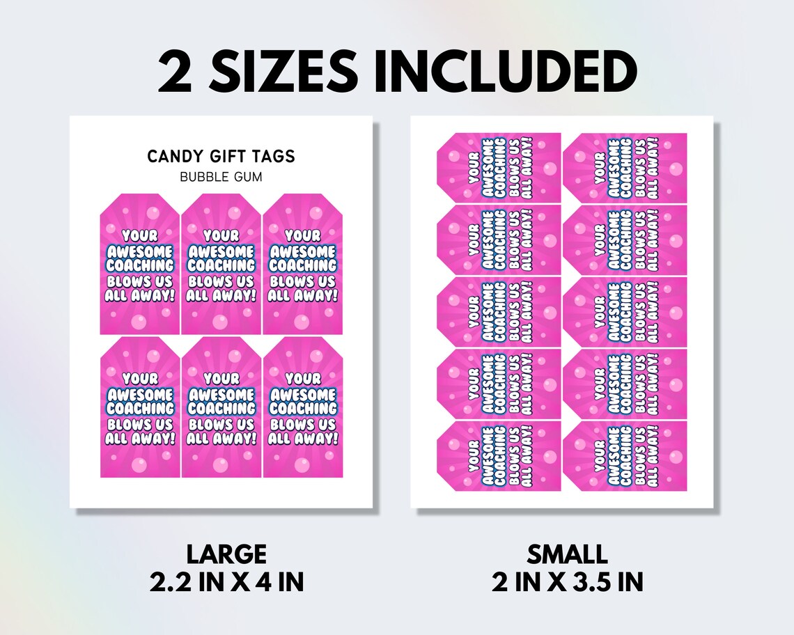 Sports Coach Appreciation Candy Gift Tags, Thank You Coach Tag for End ...