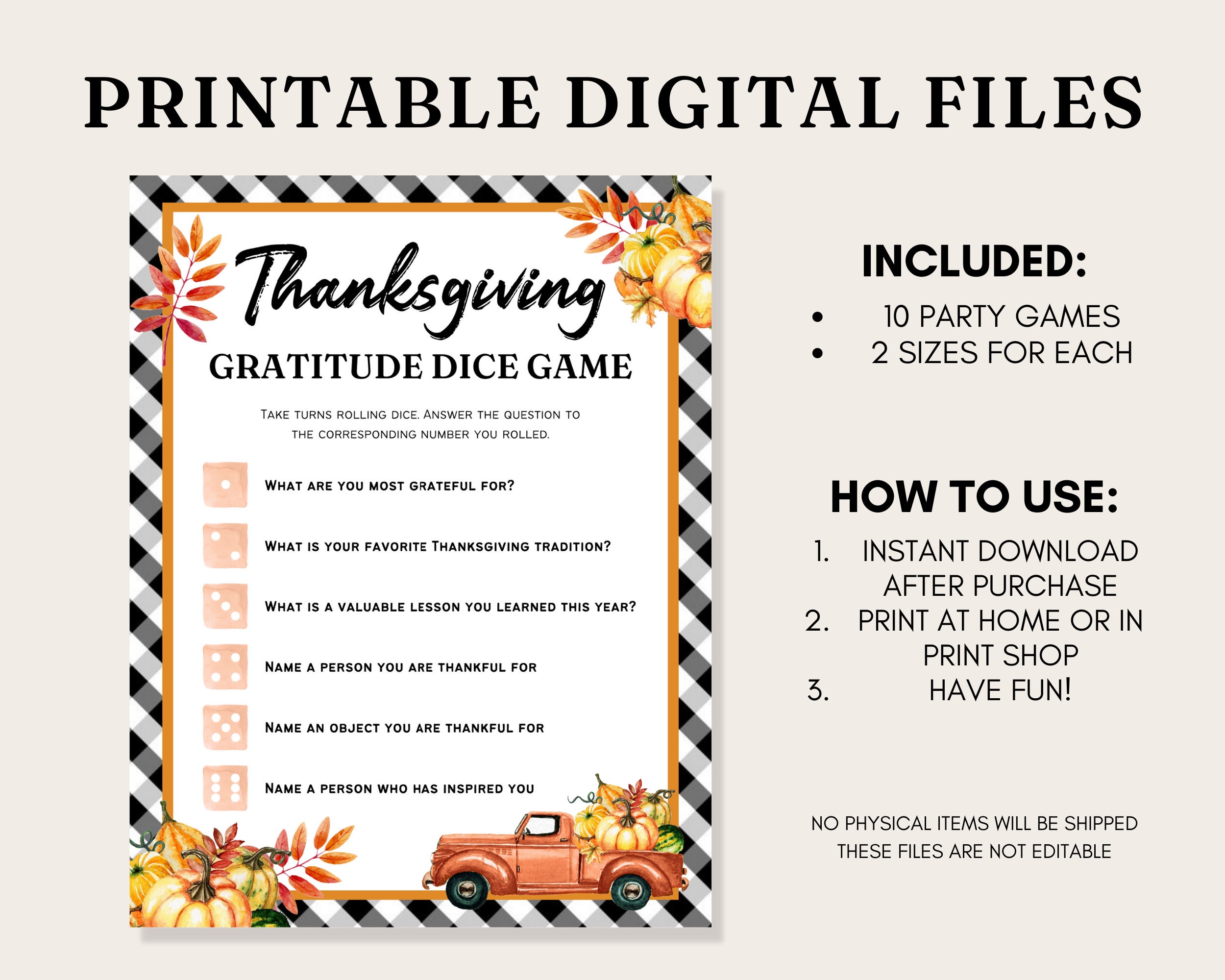 Thanksgiving Party Games Bundle, Printable Thanksgiving Games ...