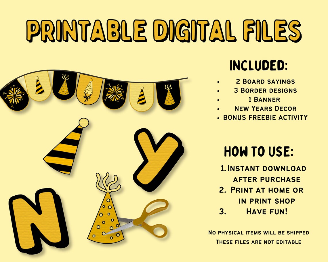 New Years Bulletin Board Kit New Year January Bulletin Board - Etsy