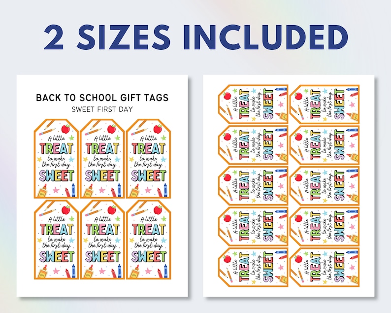 Back to School Gift Tag for Students, First Day of School Treat Tag ...