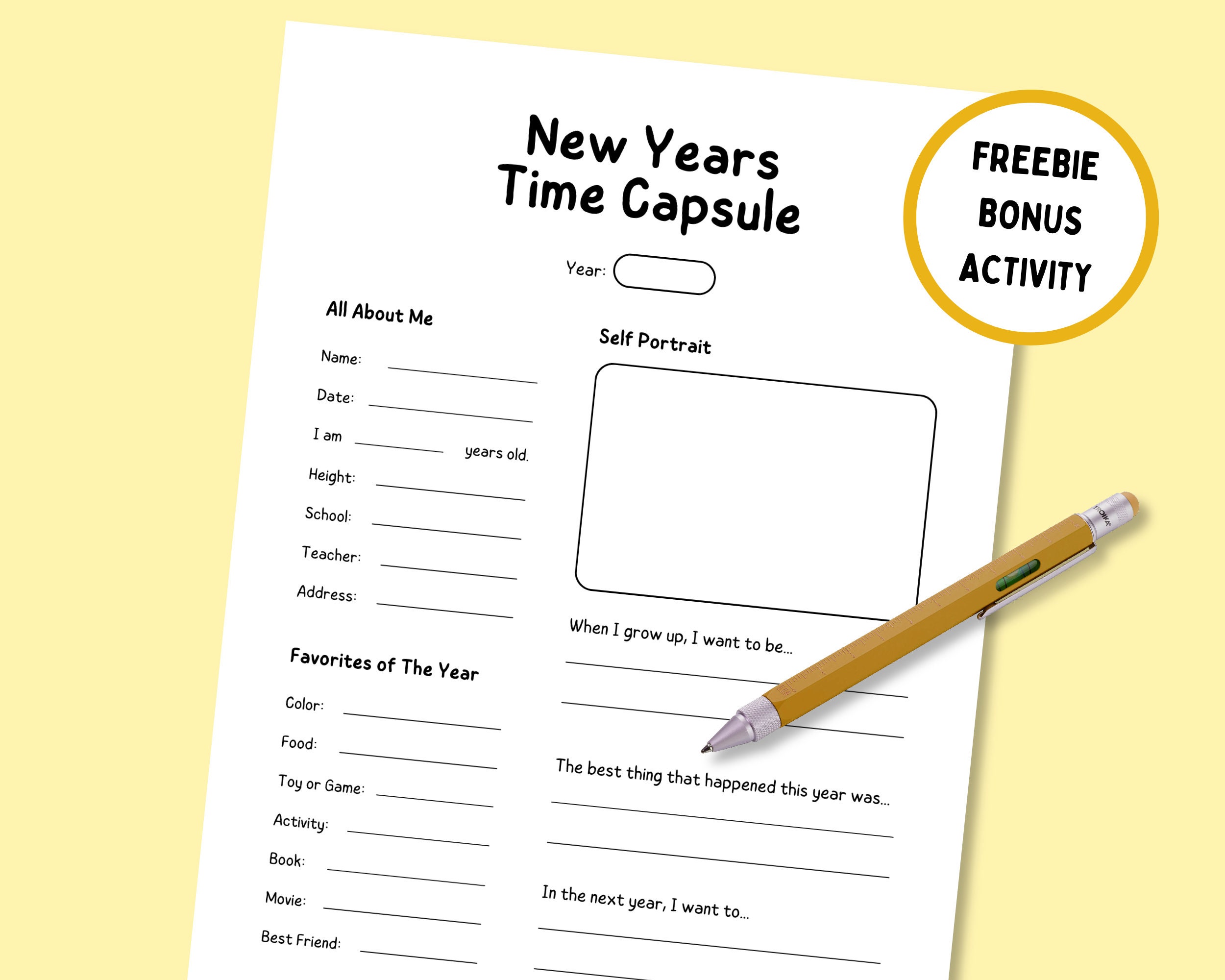 New Years Bulletin Board Kit, New Year January Bulletin Board Decor ...