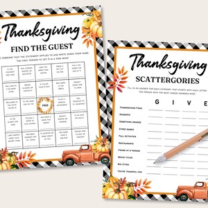Thanksgiving Party Games Bundle, Printable Thanksgiving Games ...