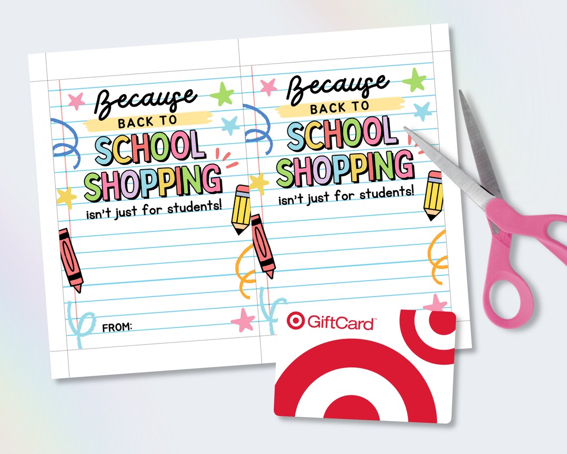 Back to School Shopping Gift Card Holder, Teacher Appreciation Gift ...