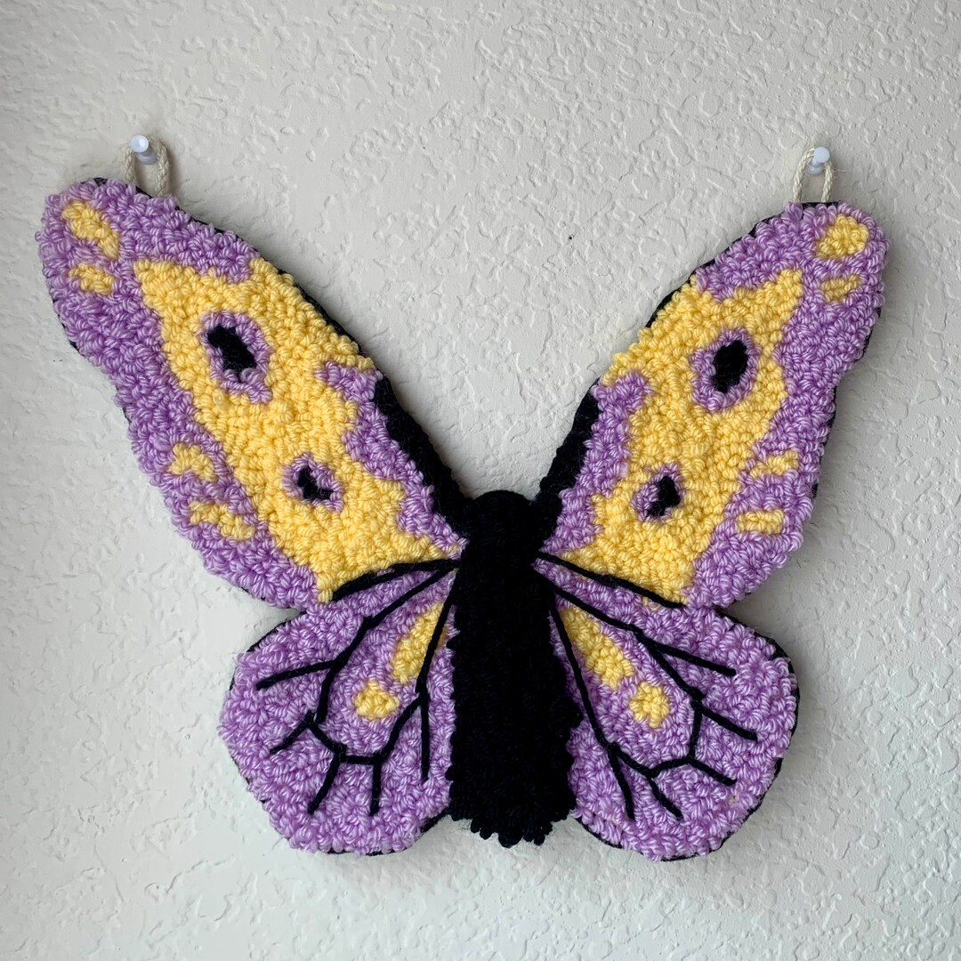 Butterfly Punch Needle Wall Hanging - Etsy