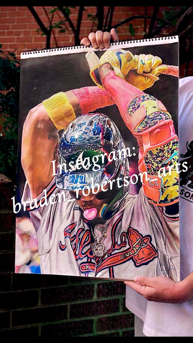 Original Ronald Acuña Jr 24"x18" Drawing (UP FOR OFFERS) - Etsy