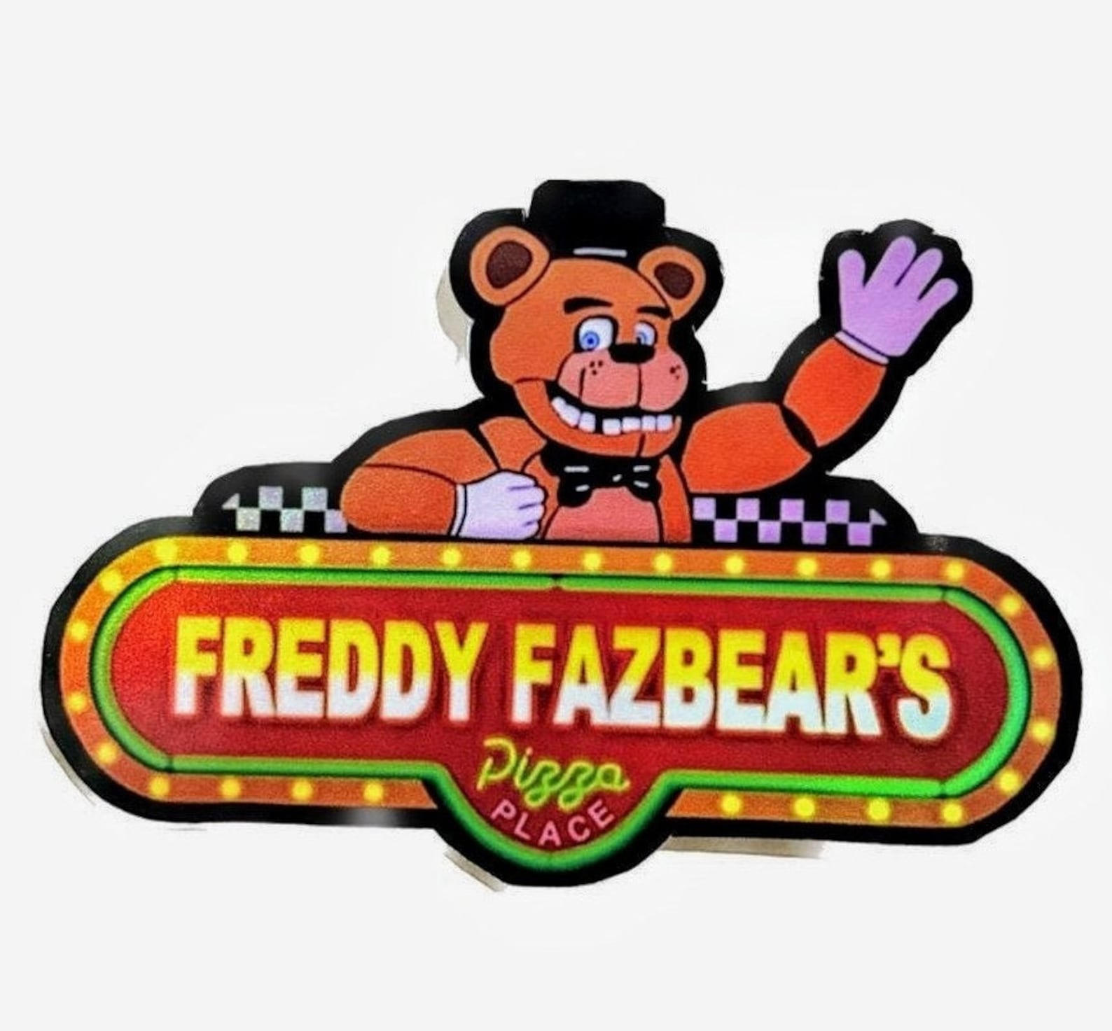Pegatina de vinilo holográfica de la pizzería de Freddy Fazbear de Five ...