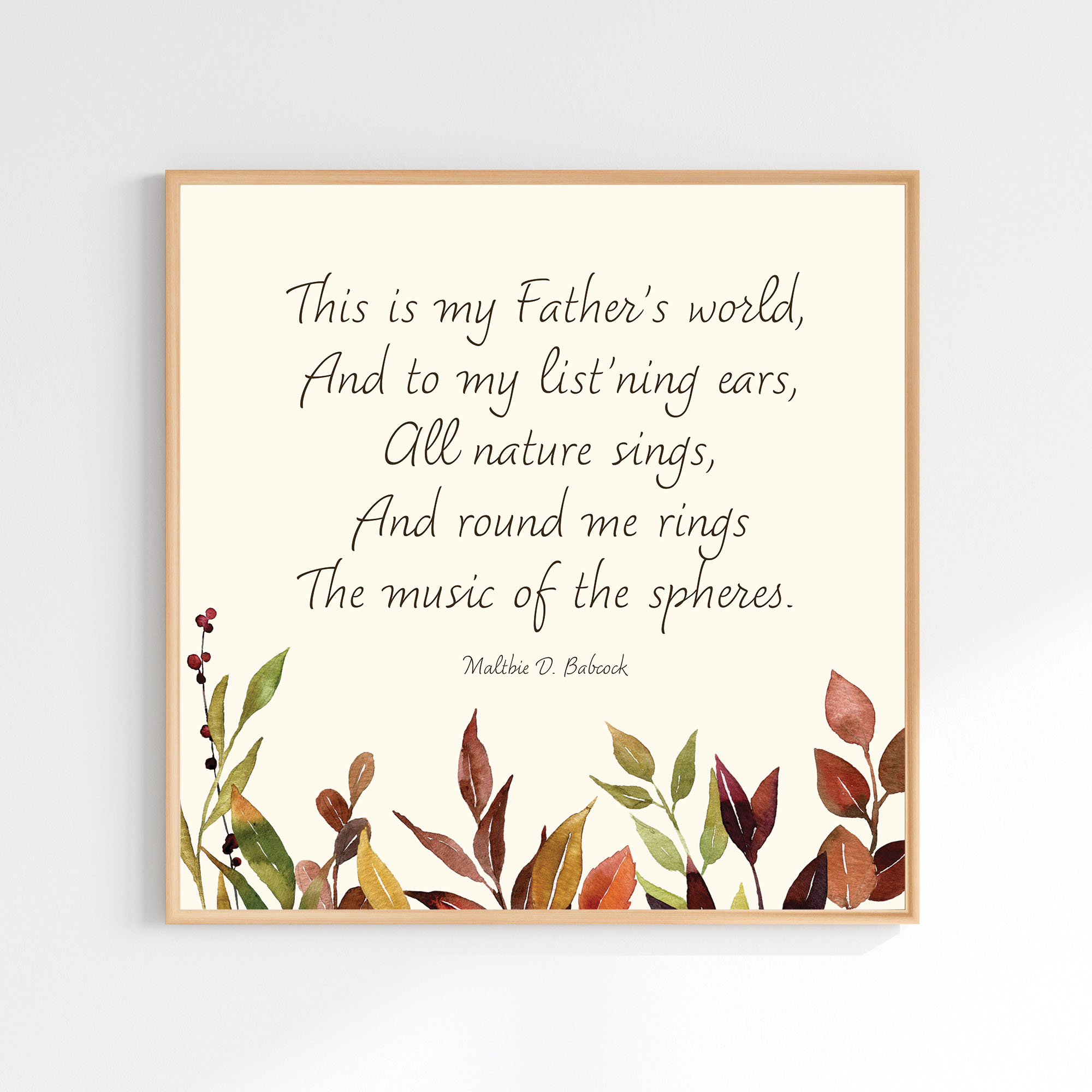 This is My Father's World Wall Art Printable (verse 1), Autumn Leaves ...