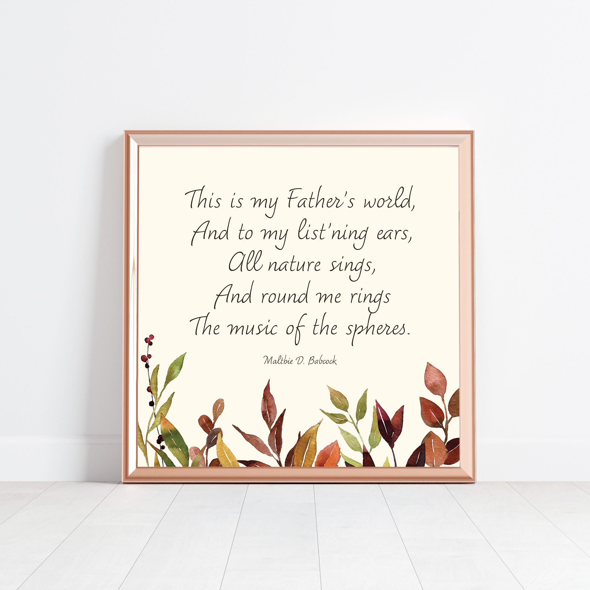 This is My Father's World Wall Art Printable (verse 1), Autumn Leaves ...
