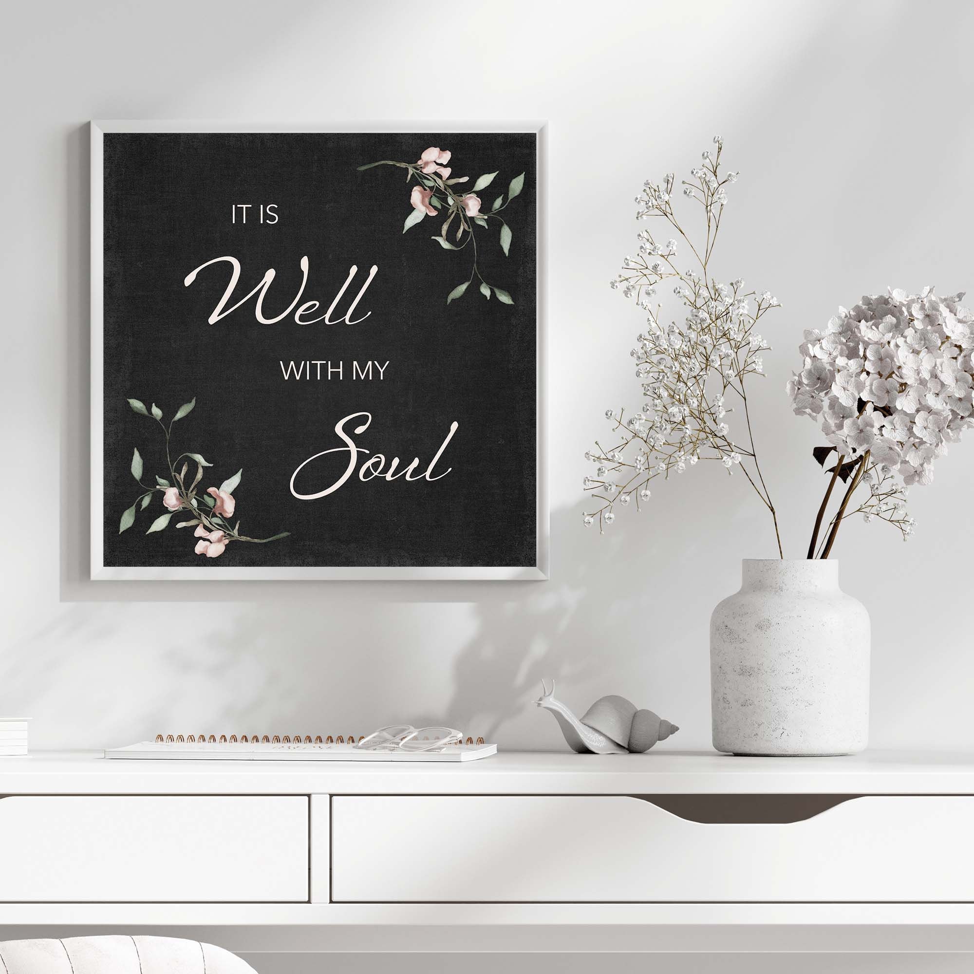 It is Well With My Soul Wall Art | Hymn Art Print | Chalk Wall Art ...
