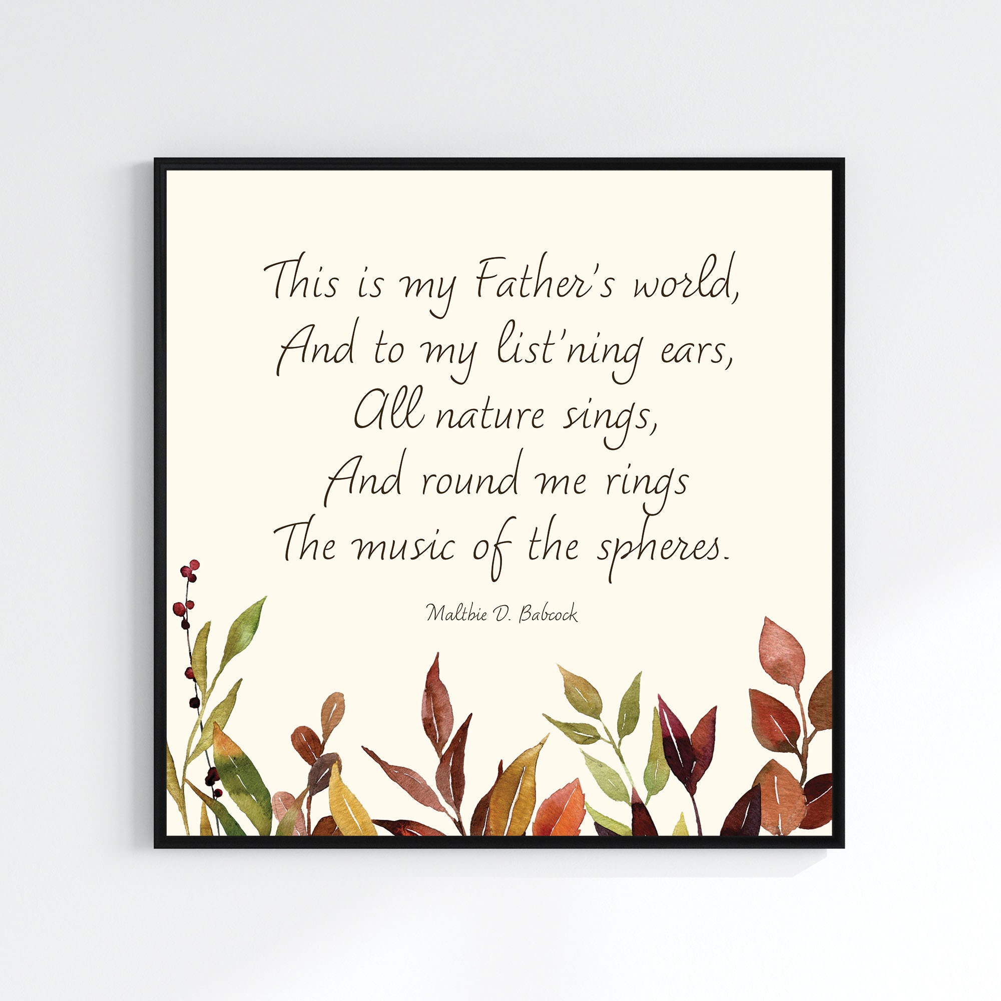 This is My Father's World Wall Art Printable (verse 1), Autumn Leaves ...