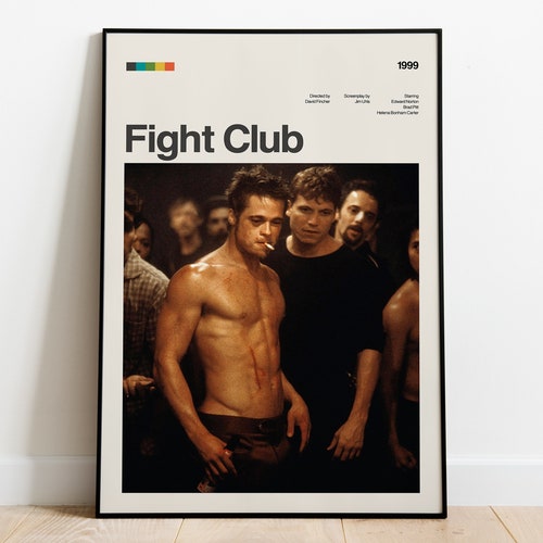 Fight Club Warning Custom Art Print Movie Poster Brad - Etsy