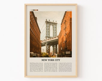 New York City Print, New York City Poster, New York City Wall Art, Oil Painting Poster, City ...