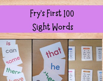 Fry First 100 Word Flash Cards - Etsy