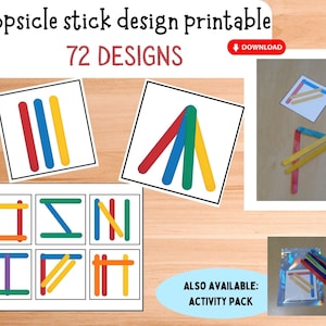 Printable Popsicle Stick Pattern Cards for Toddler, Preschool ...