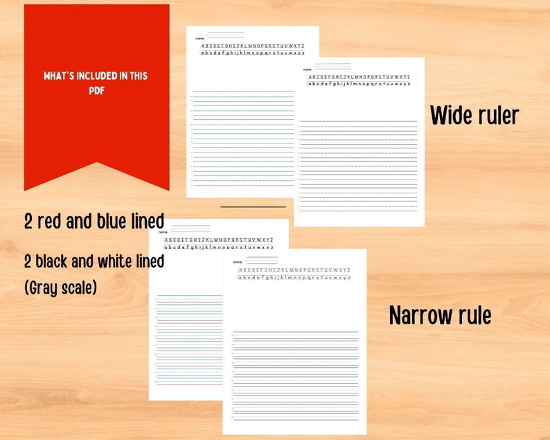 Guided Writing Paper Printable With Alphabet Line- for Preschool ...