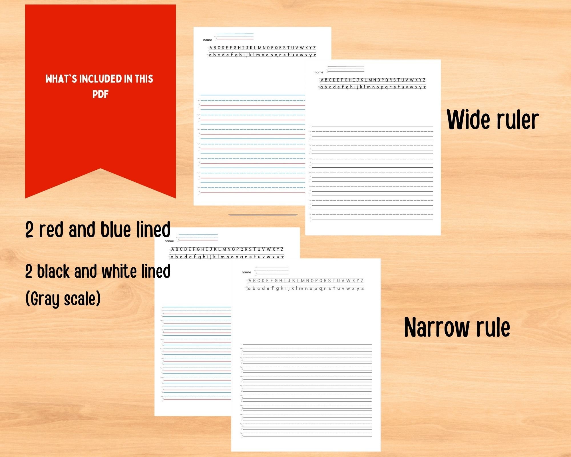 Guided Writing Paper Printable With Alphabet Line for Preschool ...