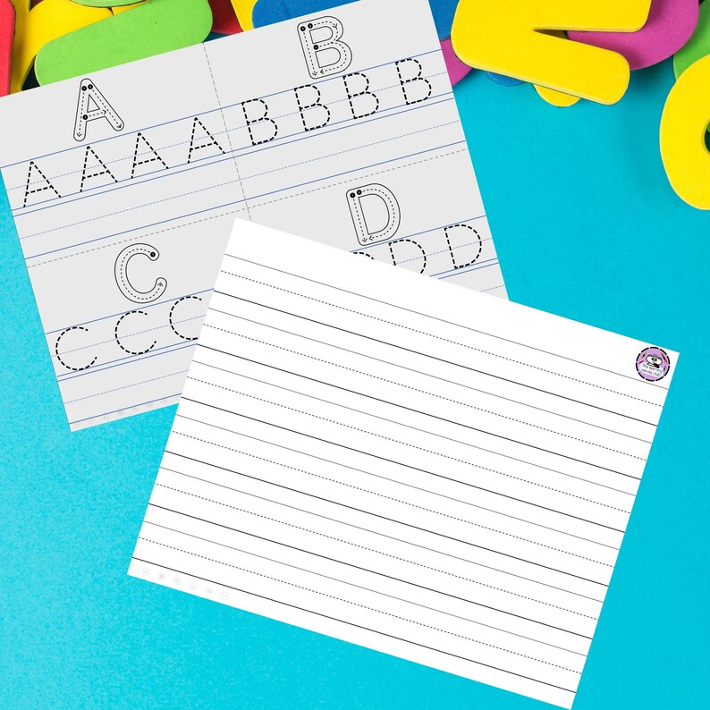 Printable Handwriting Paper and Alphabet Tracing Cards for - Etsy