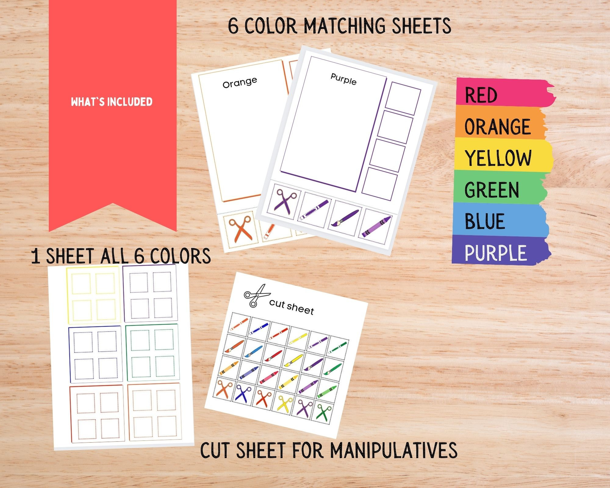 Printable Color Matching Activity for Toddlers, Preschool, and ...