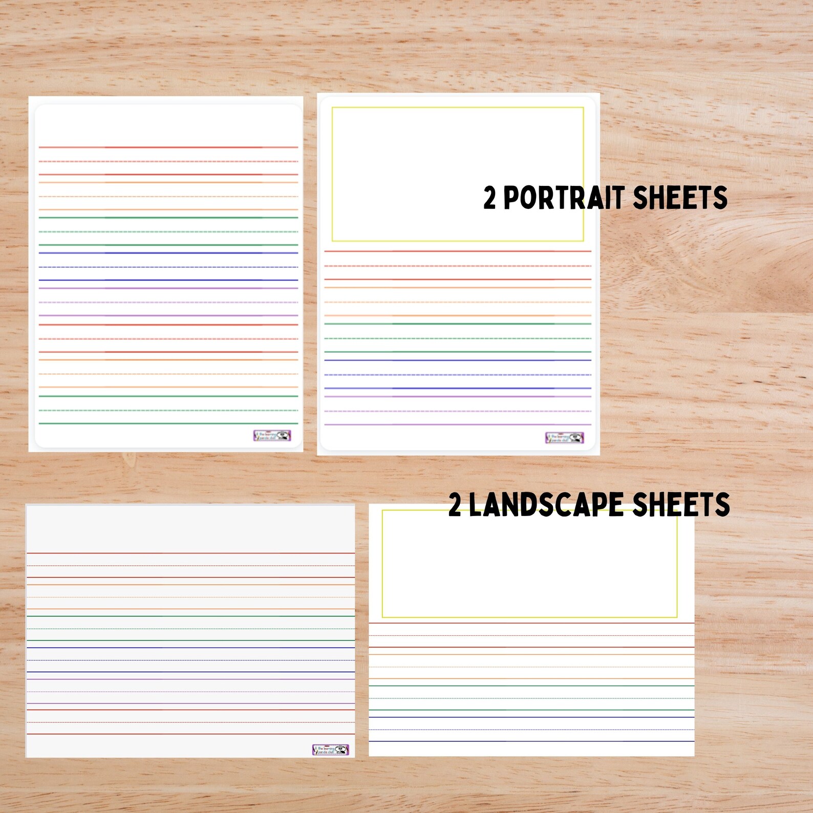 Printable Kid's Handwriting Paper-rainbow Lined Paper for Preschool and ...