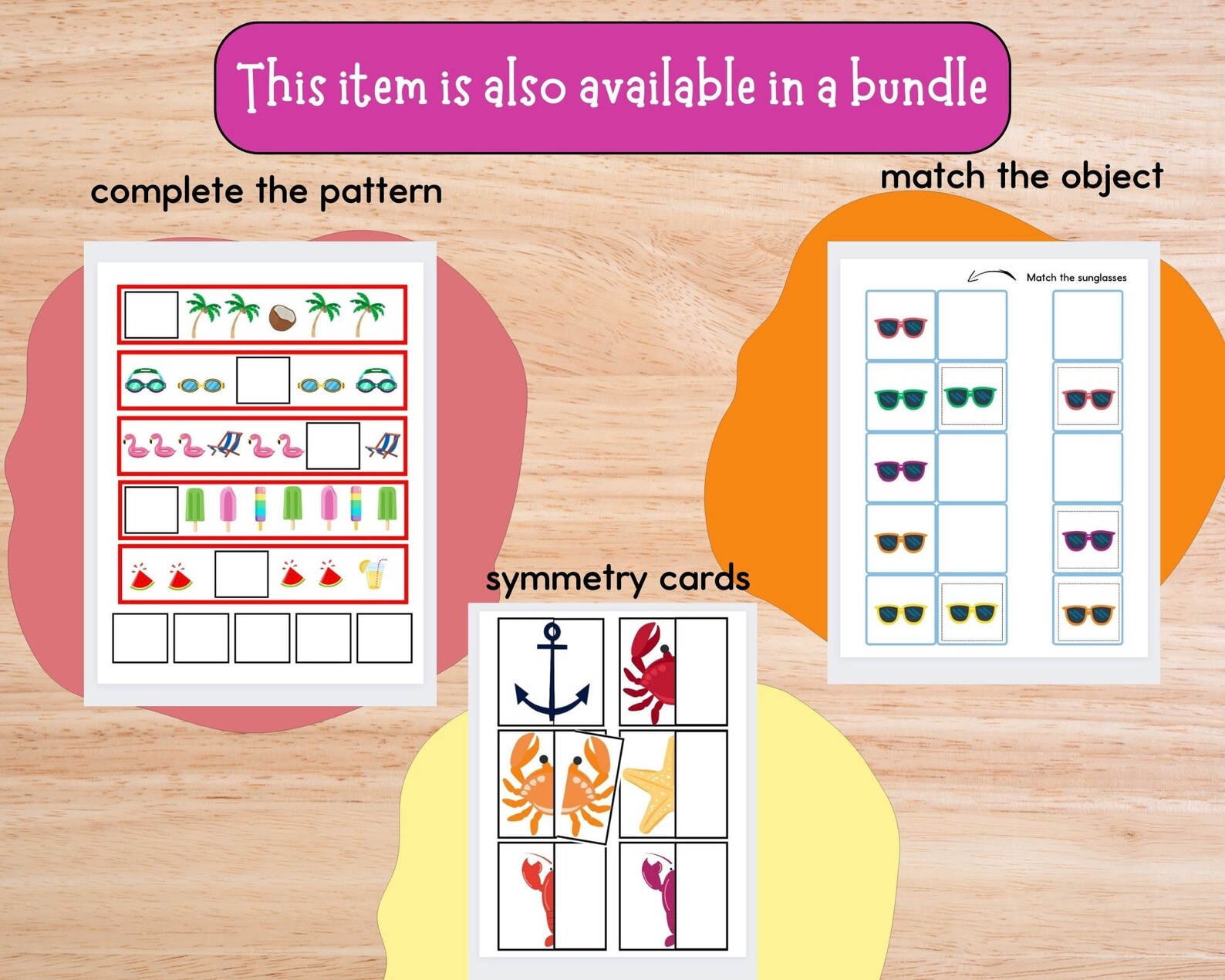 Printable Symmetry Cards- Toddler, Preschool and Kindergarten ...