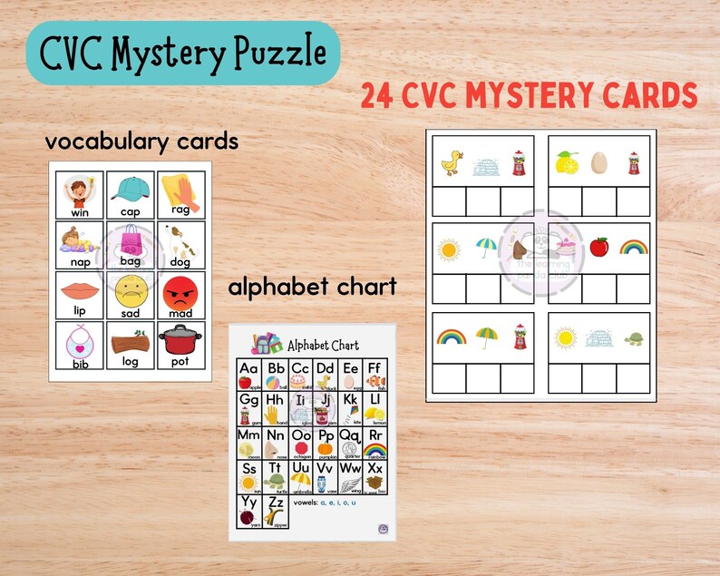 CVC and Cvce Printable Phonics Bundle- for Kindergarten and 1st Grade ...