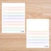 Printable Kid's Handwriting Paper-rainbow Lined Paper for Preschool and ...