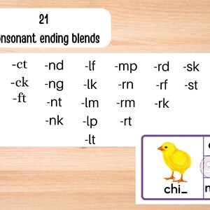 Consonant Ending Blends Clip Cards- Printable for 1st and 2nd Grade ...