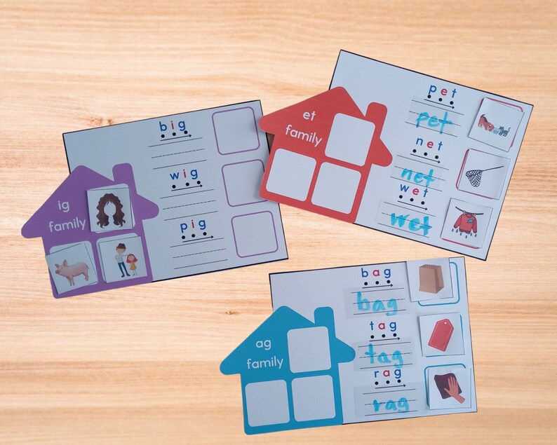 CVC Word Mats Printable Tap, Blend, Read, Write and Match Activity ...