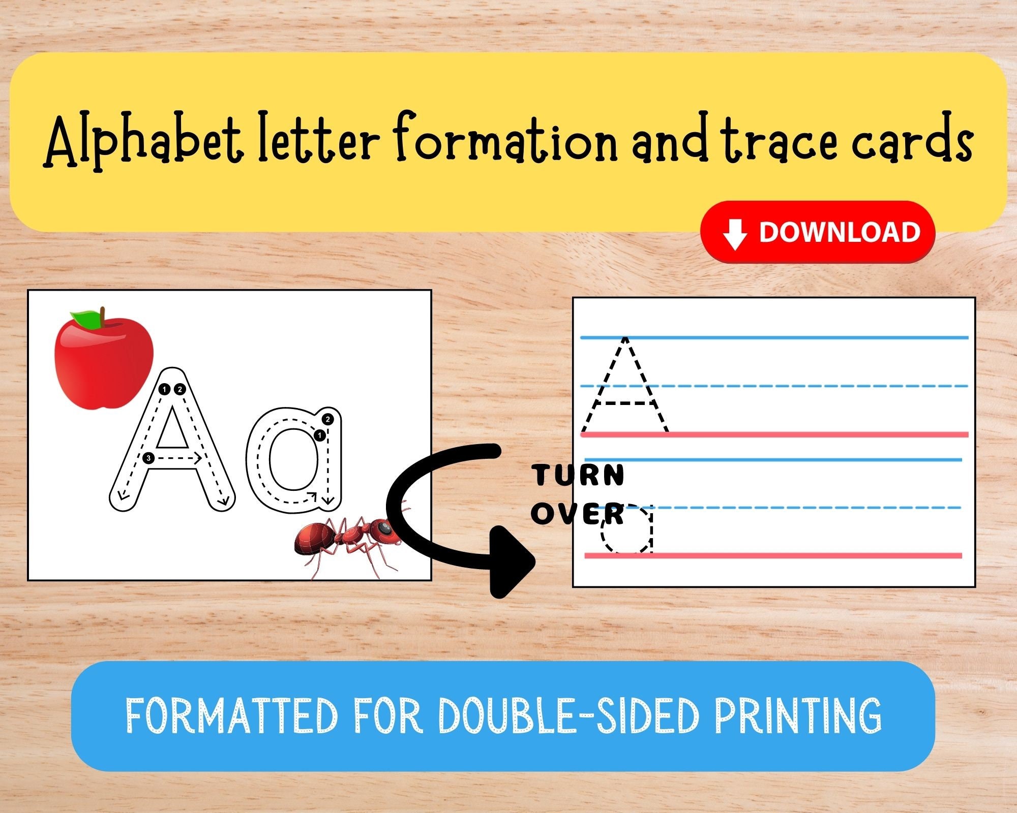 Printable Alphabet Tracing Cards- Letter Formation for Preschool ...