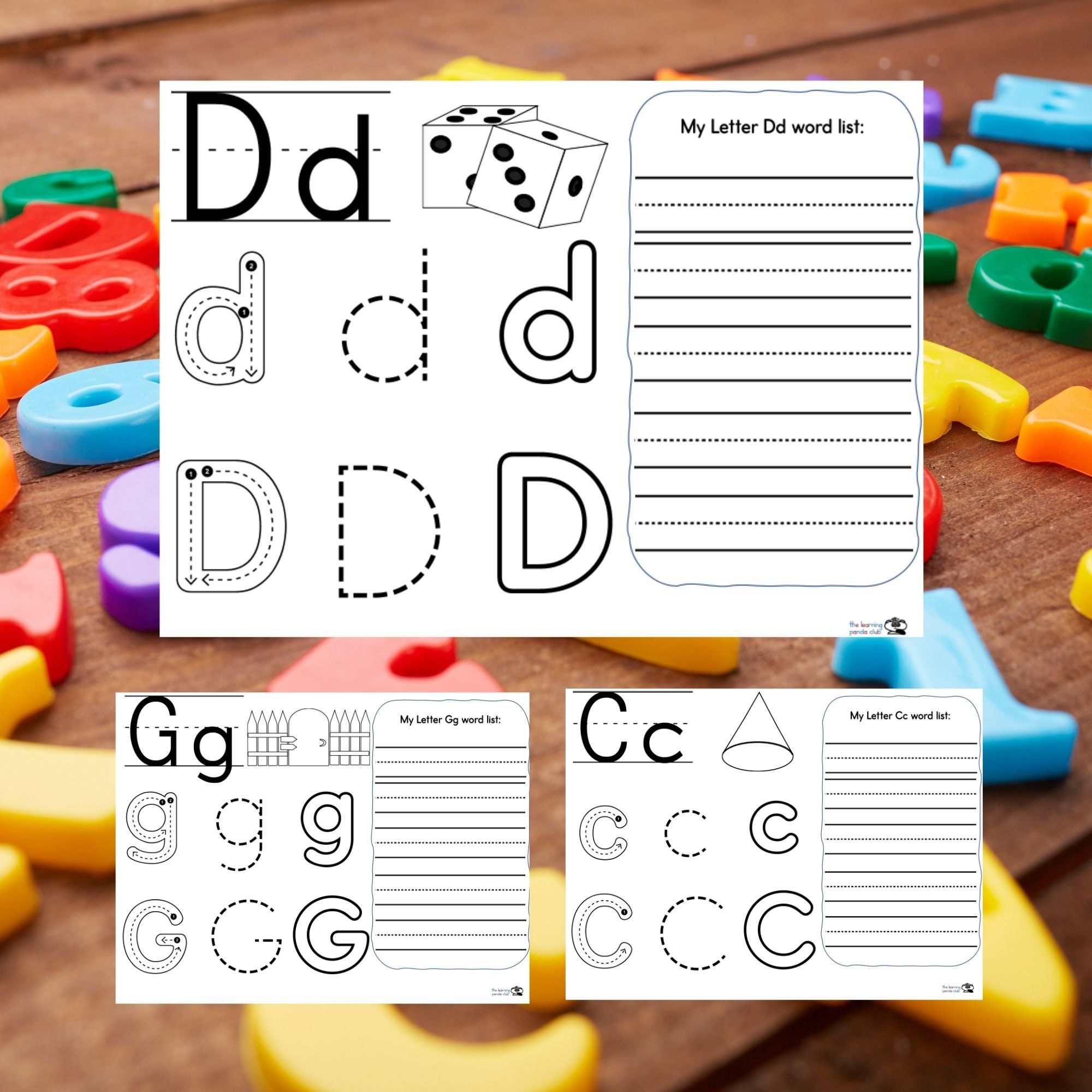 26 Alphabet Worksheet- Letter Tracing, Playdoh Mat, Uppercase Lowercase ...