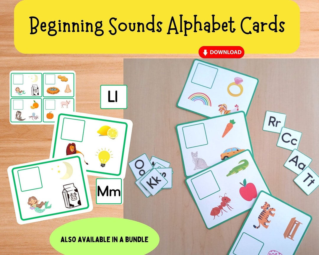 Beginning Letter Sound and Matching Cards Printable- for Preschool and ...