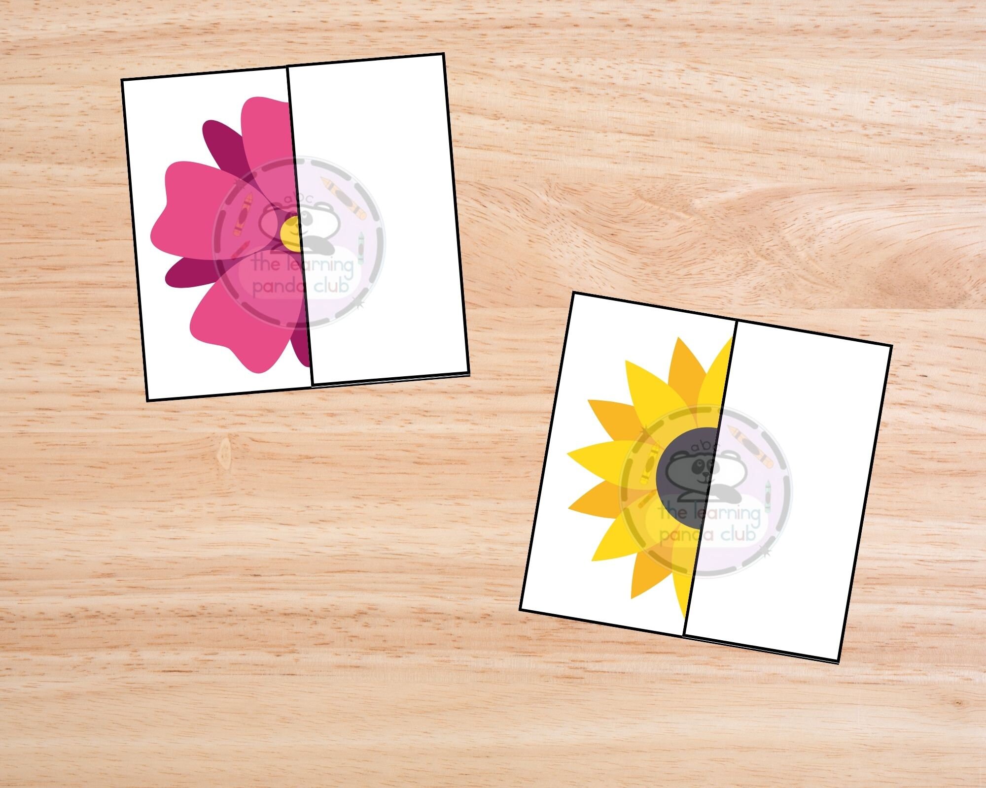 Flower Symmetry Matching Cards- Printable for Toddler, Preschool, and ...