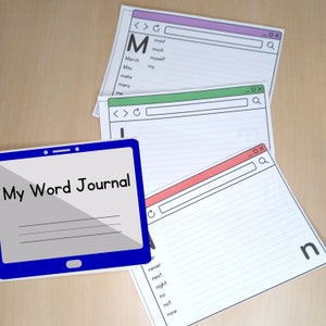 Printable Vocabulary and Word Bank List Writing Journal-word Lists for ...