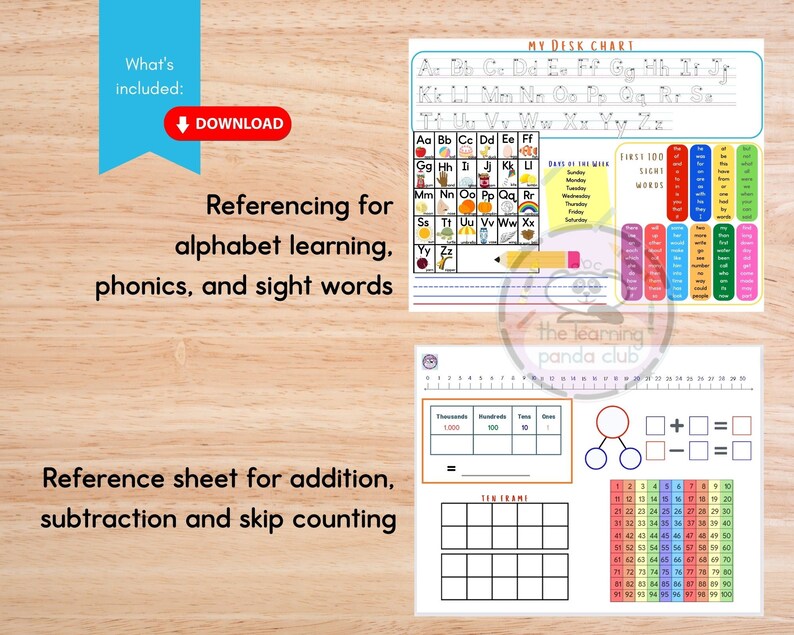 Kindergarten & 1st Grade Letter Chart and Sight Words Printable ...