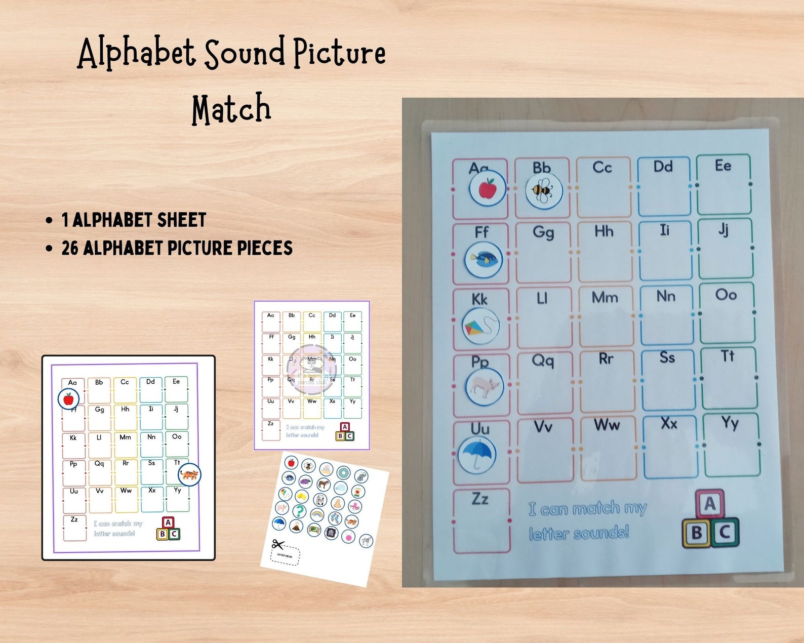 Beginning Letter Sound Game, Cards, and Uppercase to Lowercase Matching ...