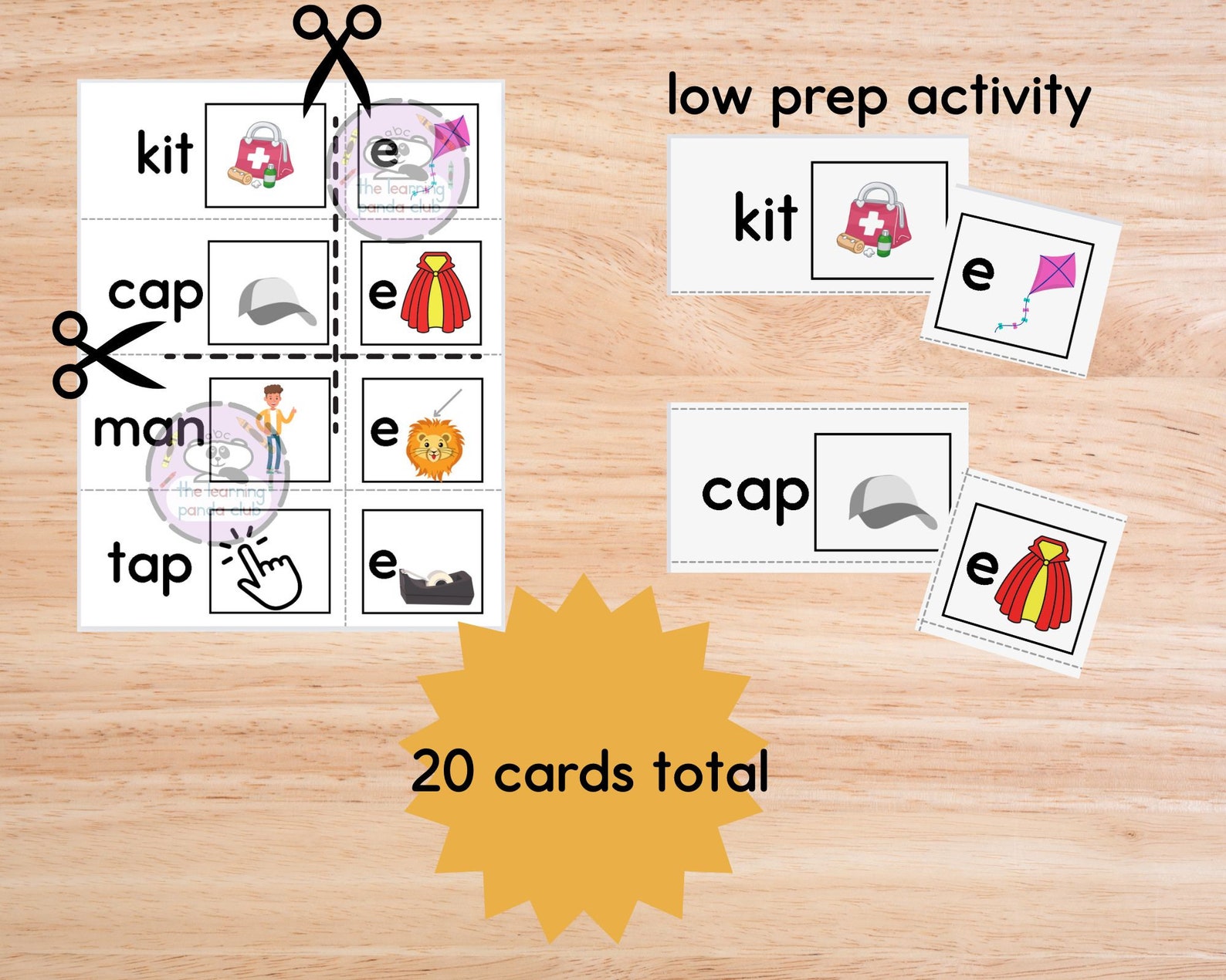 Long and Short Vowel Sounds- Printable Phonics Cards for Kindergarten ...