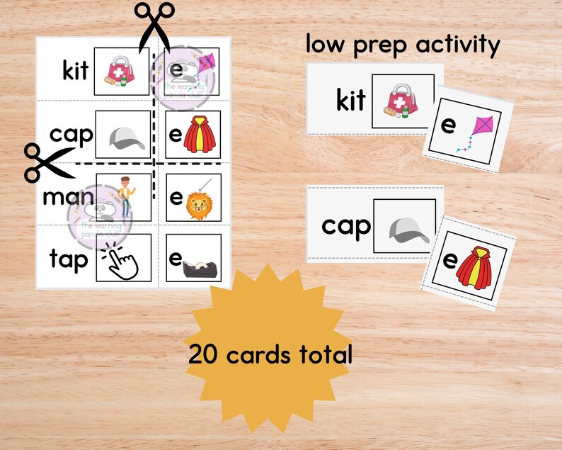 Long and Short Vowel Sounds- Printable Phonics Cards for Kindergarten ...