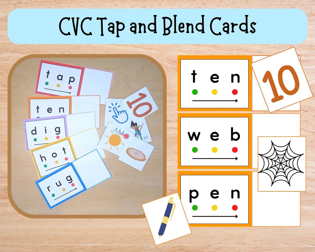 CVC Tap and Read Flash Cards- Learn to Read- Phonics Printable for ...