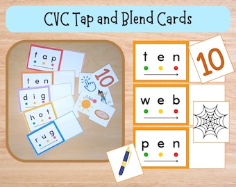 CVC Tap and Read Cards Short Vowels - Etsy