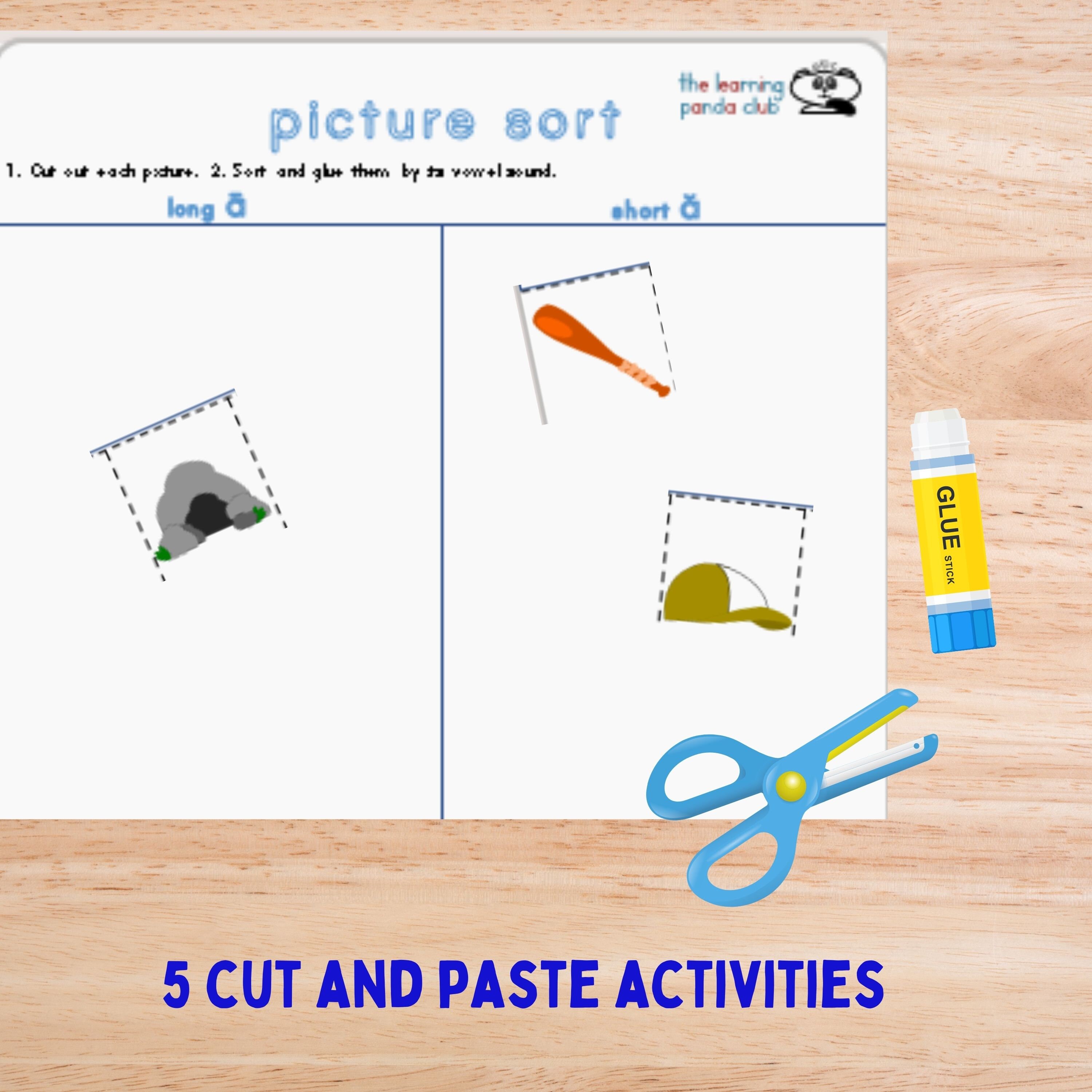 Long and Short Vowel Printable Phonics Activities- for Kindergarten and ...
