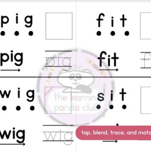 Printable CVC Tap It, Blend It, Read It, Activity for Preschool ...