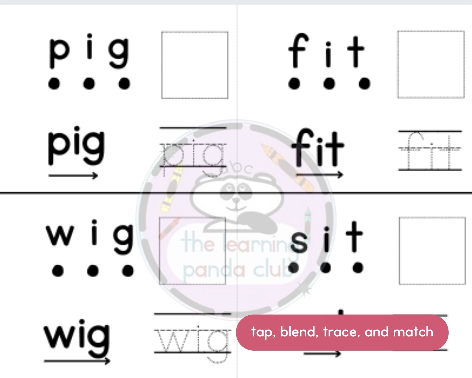 Printable CVC Tap It, Blend It, Read It, Activity for Preschool ...